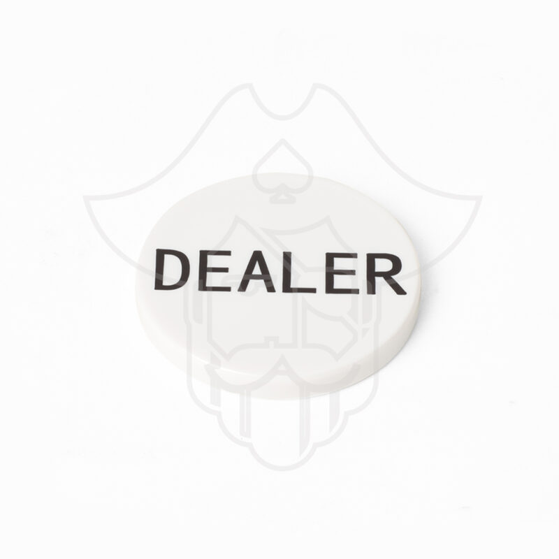 Buy White Dealer Button - Professional Poker | One Eyed Jack